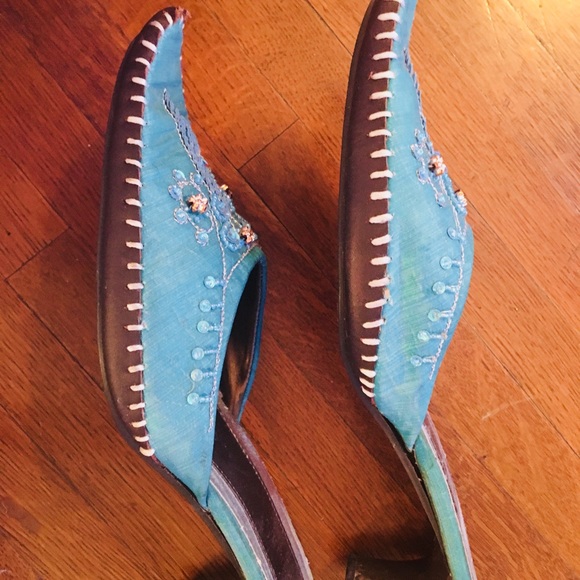 Bonnibel | Shoes | Bonnibell Beaded Turquoise Slingback Ladies Shoes ...